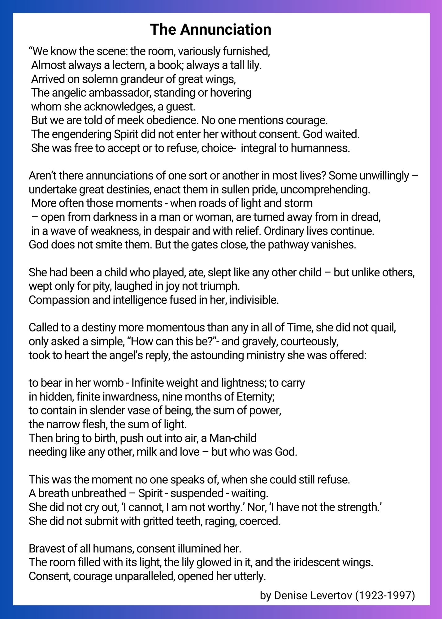 "The Solemnity of the Annunciation of the Lord" by Sr. Mary Tewes, OSB ...